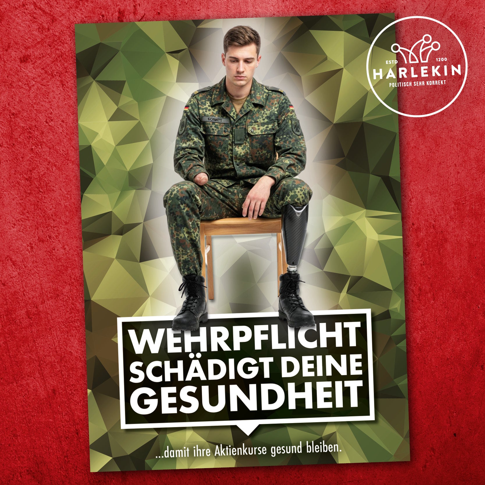 STICKER / AUFKLEBER • WEHRPFLICHT SCHÄDIGT DEINE GESUNDHEIT (10 STK ...