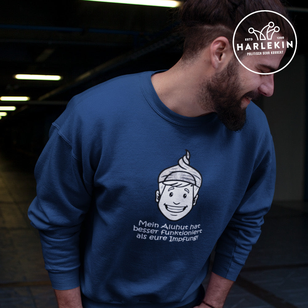 SWEATER BUBEN • MEIN ALUHUT HAT BESSER FUNKTIONIERT ALS EURE IMPFUNG ...