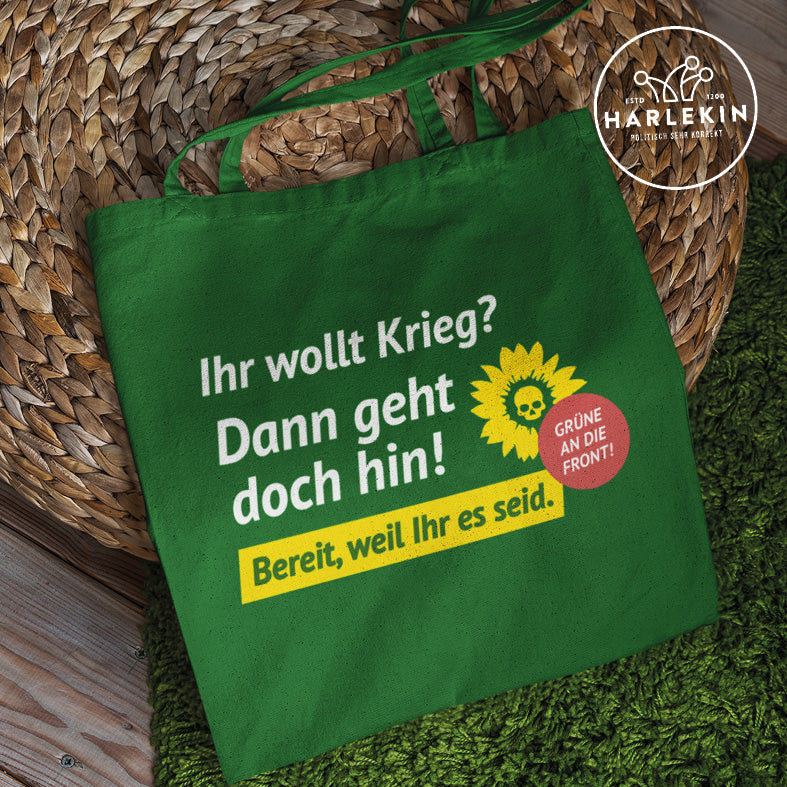 STOFFTASCHE • IHR WOLLT KRIEG? DANN GEHT DOCH HIN! | Jutebeutel lange ...